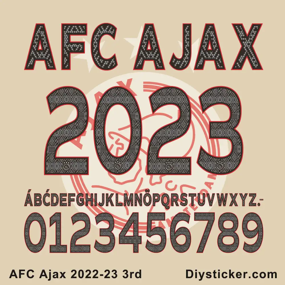 AFC Ajax 2023 3rd Font - Iron-On Sticker