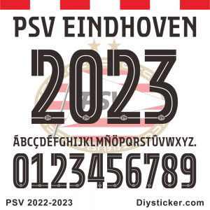 PSV 2023 Font - Iron-On Sticker