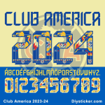 Club America Herencia Hispana 2023-24 Font Vector Download - Iron-On ...