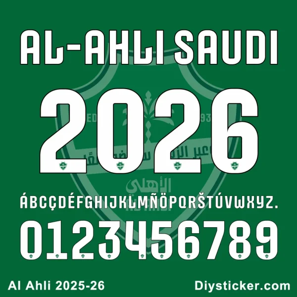 Al Ahli Saudi 2025-26 Font - TTF, OTF, CDR, PDF Vector Files