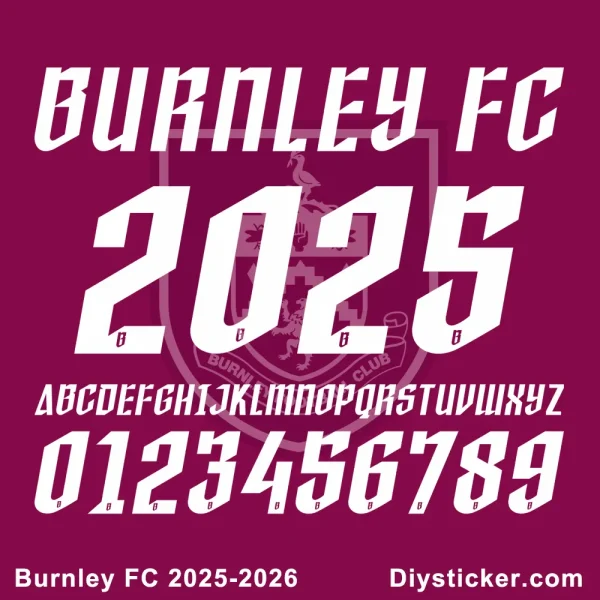 Burnley FC 2025-26 Font Vector - TTF, OTF, AI, CDR, PDF Download