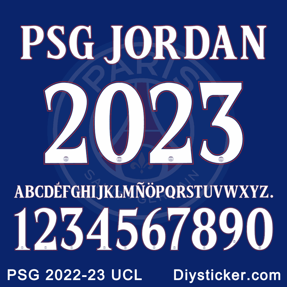 PSG 2022-2023 UCL Font Vector - PSG 2022-2023 UCL Font Download